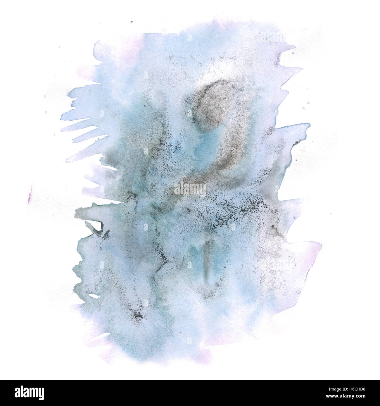 abstract watercolor splash. watercolor drop isolated blot blue black ...