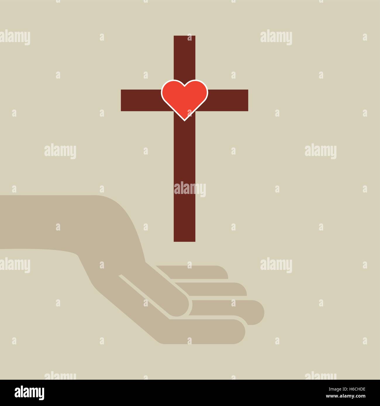 Hands cross sculpture Stock Vector Images - Alamy