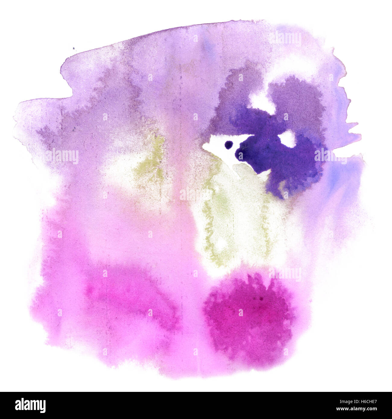 abstract watercolor splash. pink purple watercolor drop isolated blot ...