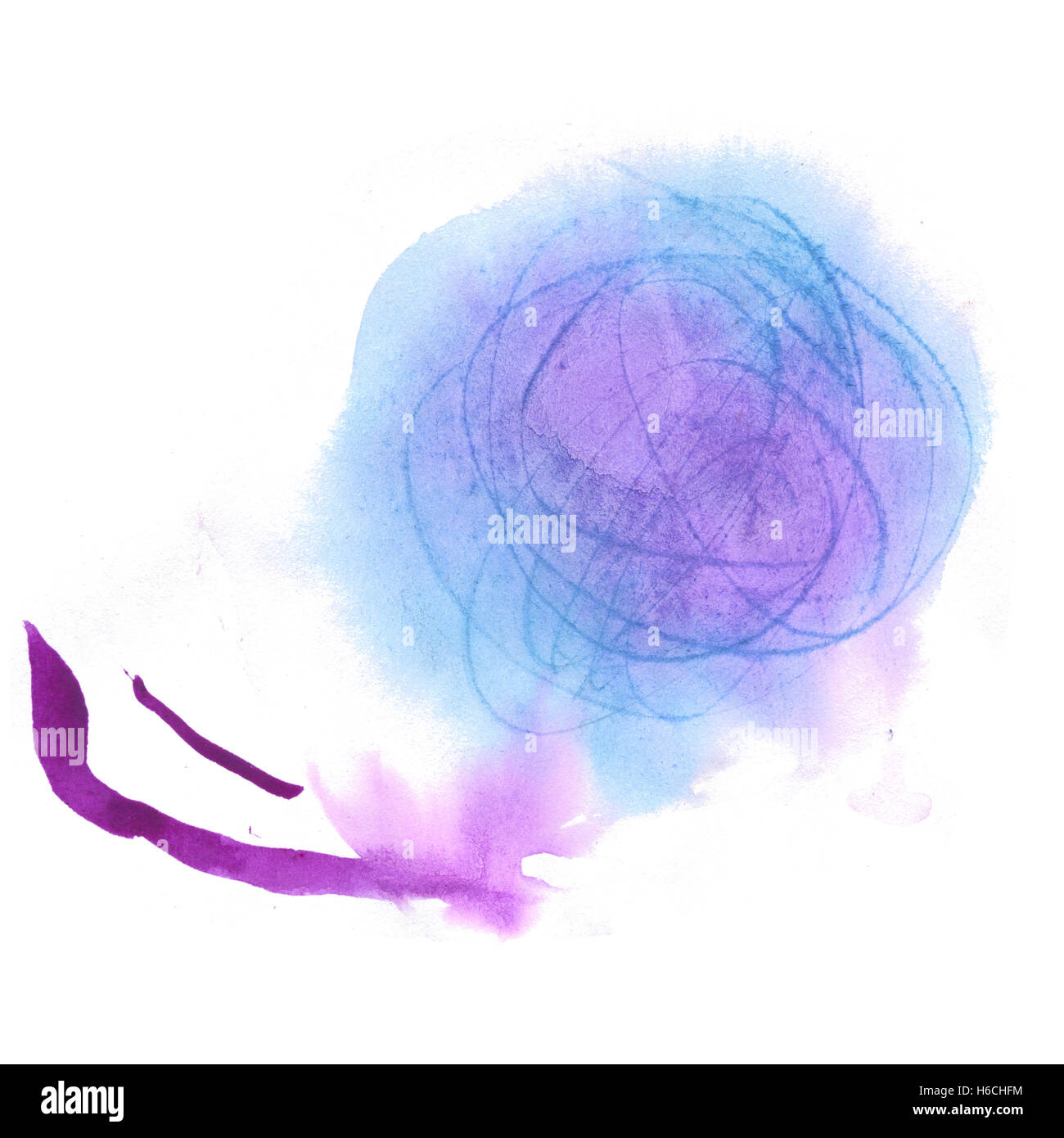 Abstract blue purple watercolor splash hi-res stock photography and ...