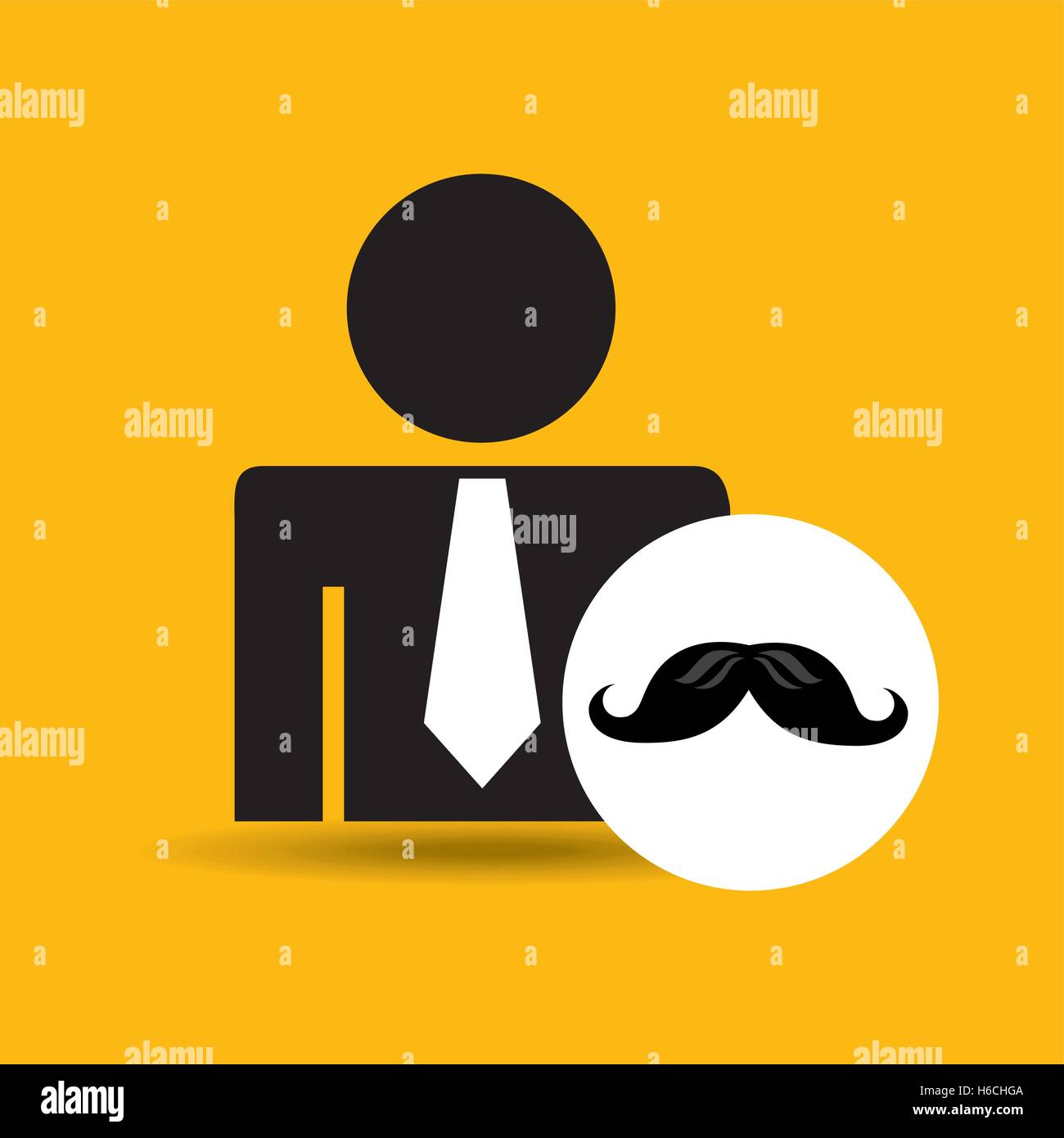 man silhouette business and moustache design icon Stock Vector Image ...