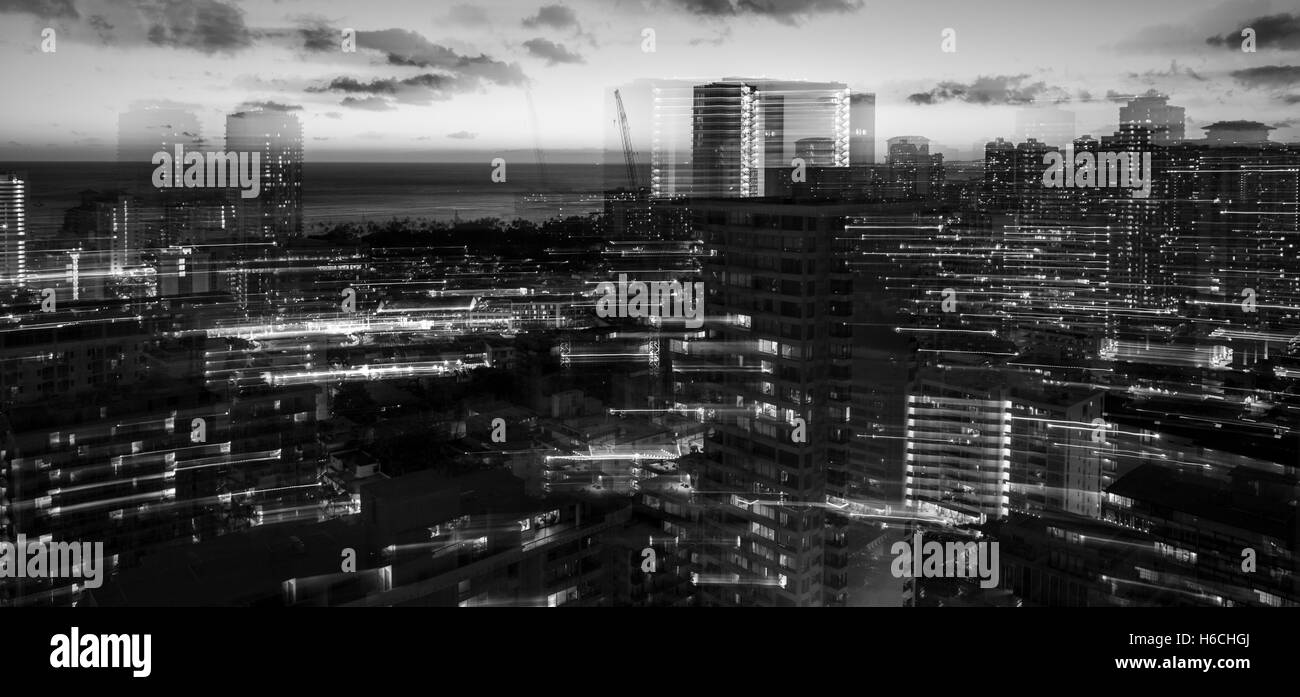 Slow shutter Landscape of Waikiki Stock Photo - Alamy
