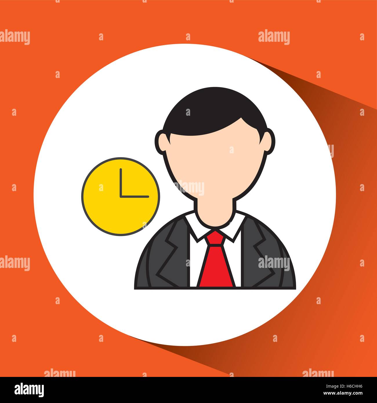 avatar man with suit and time clock graphic Stock Vector Image & Art ...