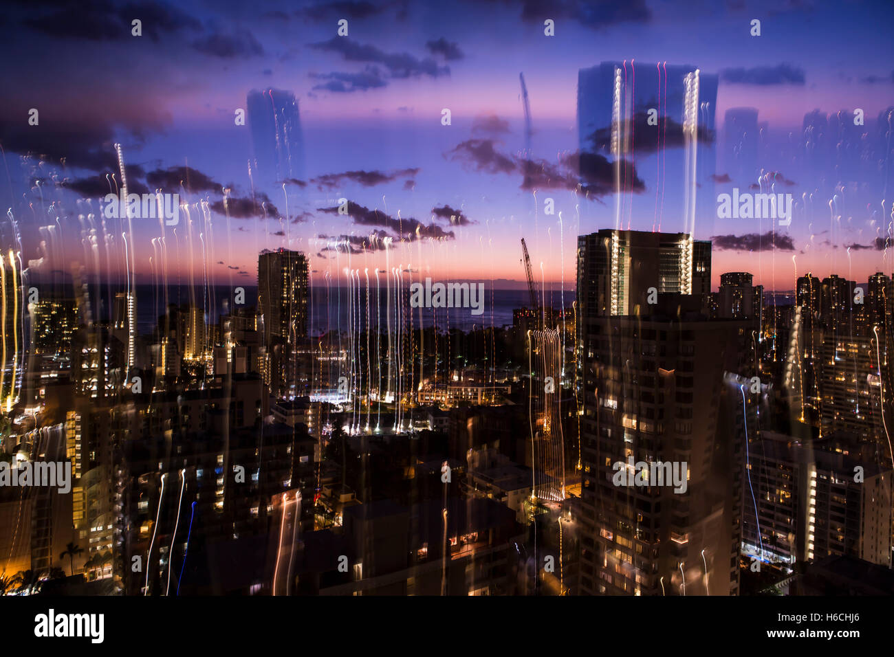 Slow shutter Landscape of Waikiki Stock Photo - Alamy