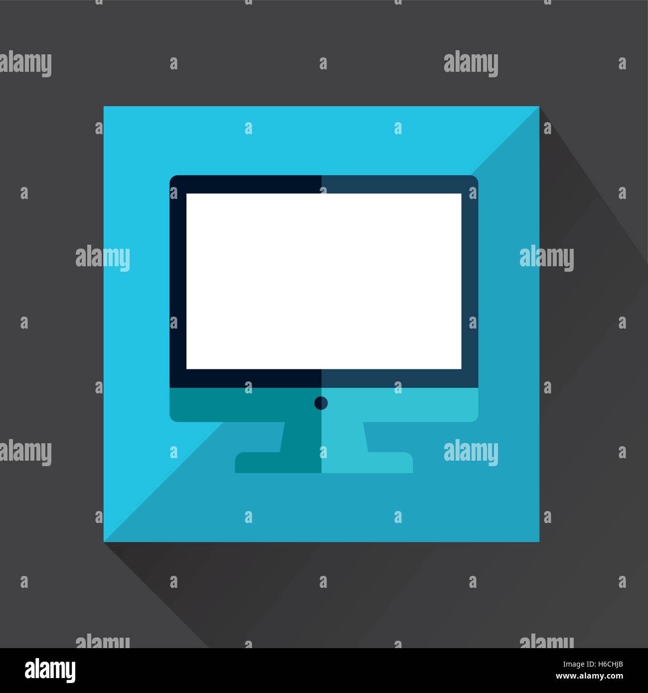 cartoon monitor computer with shadow yellow background Stock Vector ...