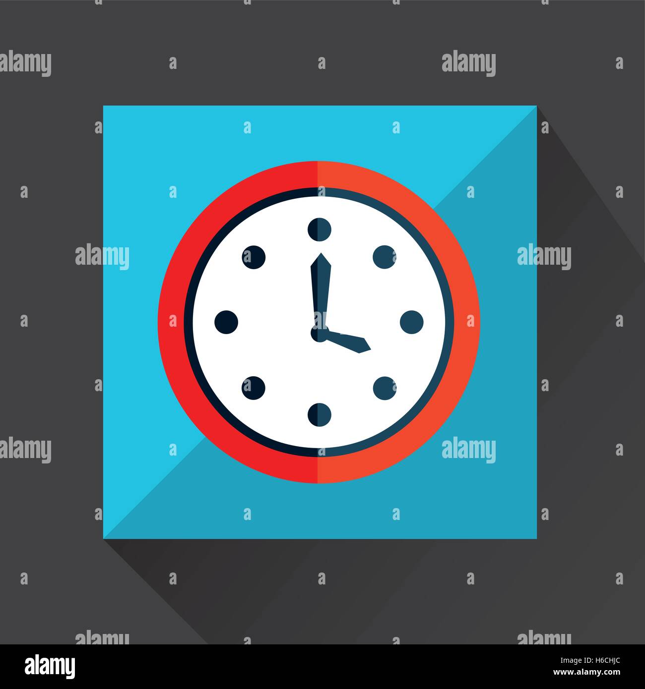 cartoon clock time with shadow and green background Stock Vector Image ...