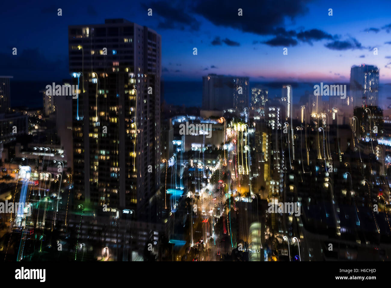 Slow shutter Landscape of Waikiki Stock Photo - Alamy