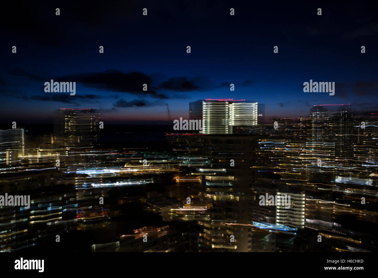 Slow shutter Landscape of Waikiki Stock Photo - Alamy
