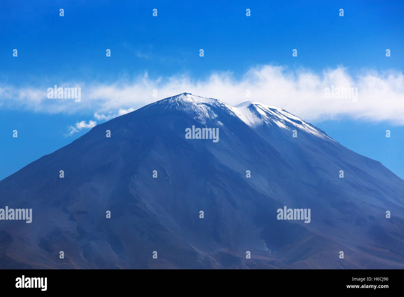 dormant volcano on the background of the sky Stock Photo - Alamy