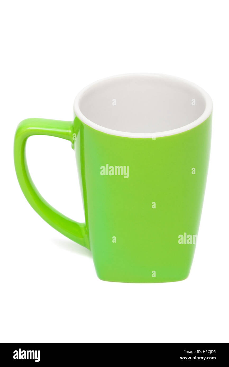 empty green mug on a white background Stock Photo - Alamy