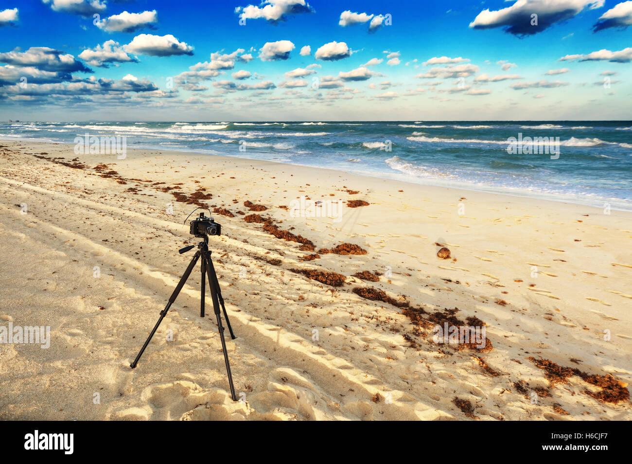old camera on the sandy beach Stock Photo - Alamy