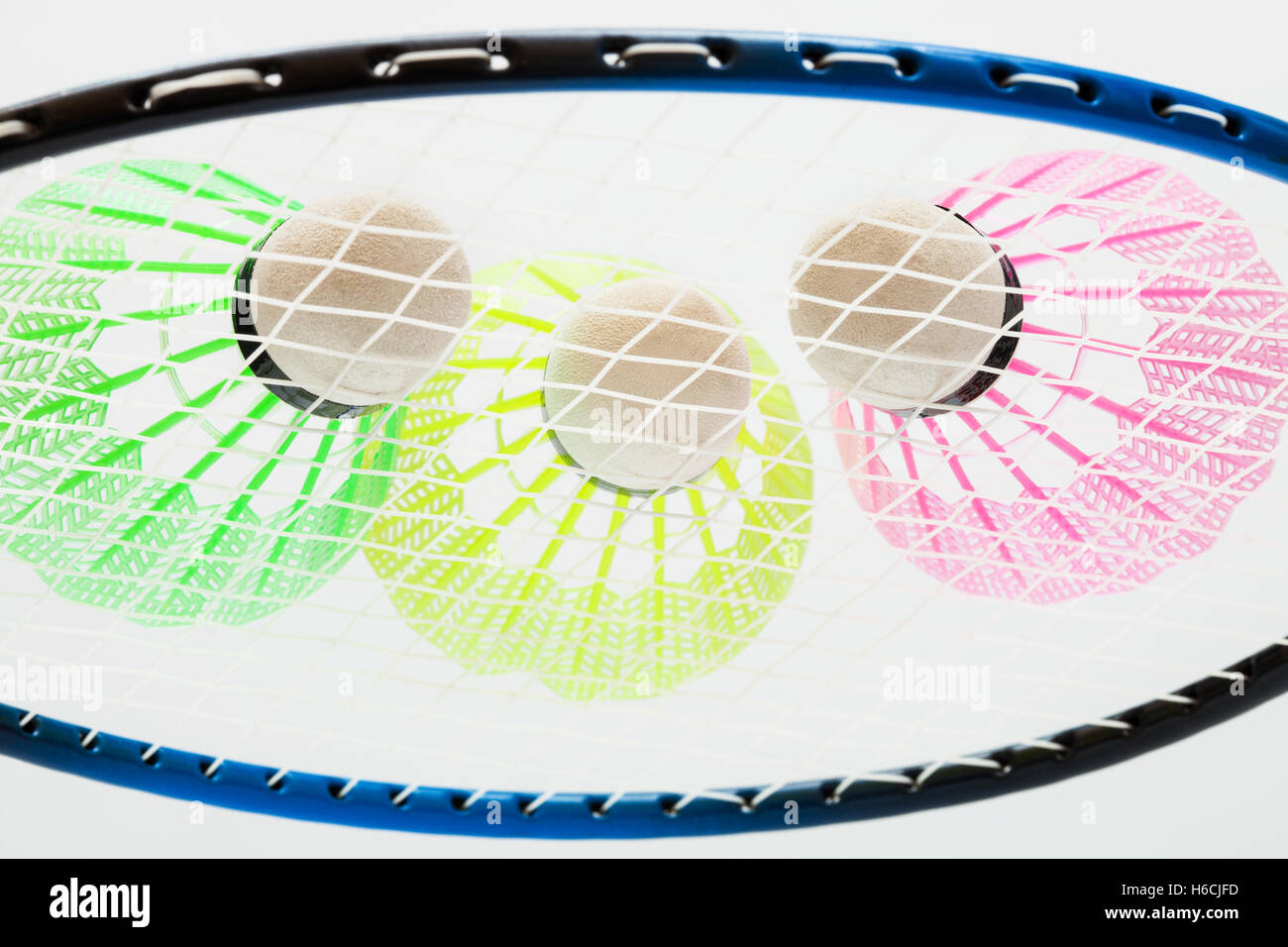beautiful shuttlecocks for badminton close up Stock Photo - Alamy