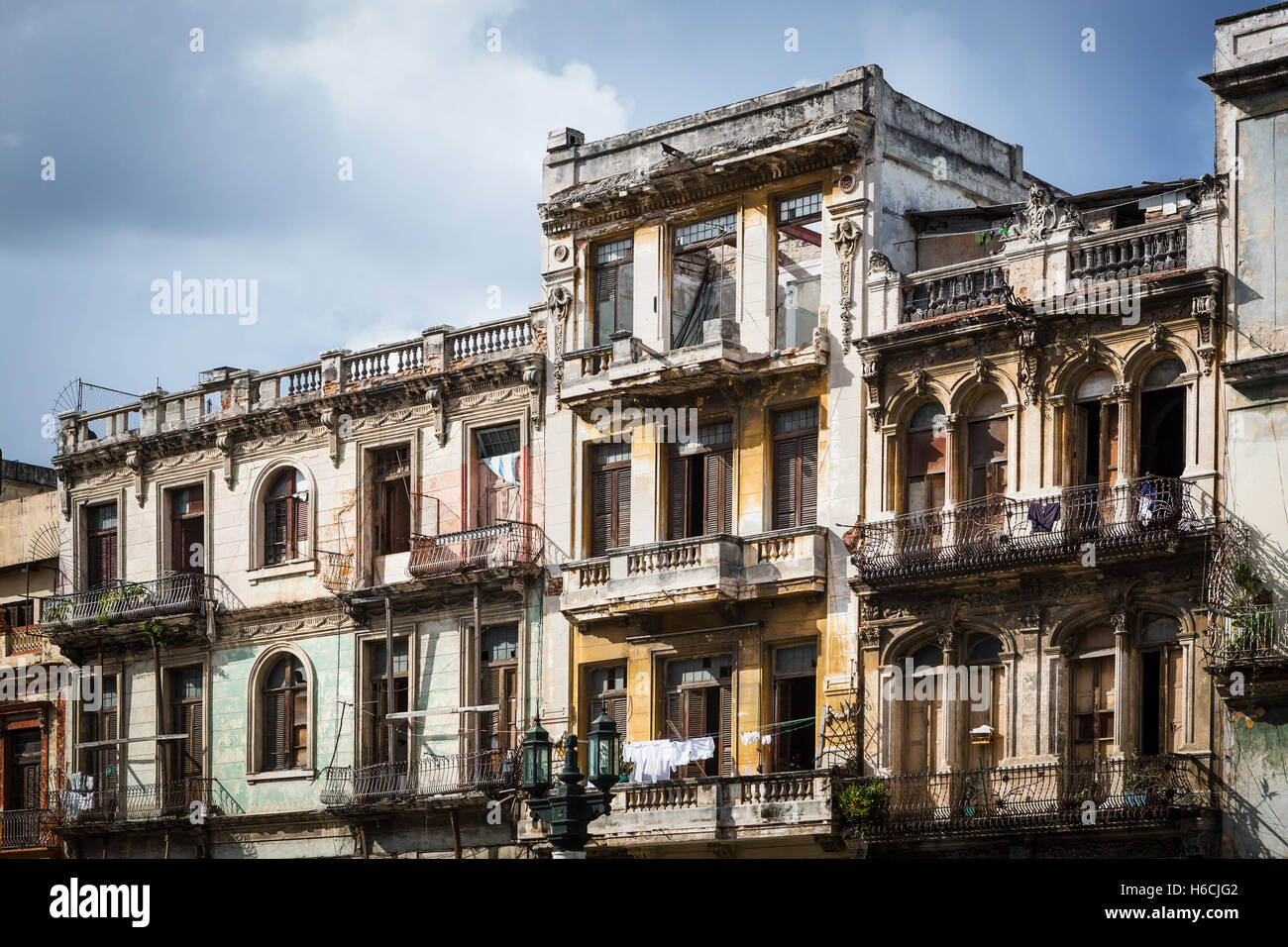 a beautiful old building with balconies Stock Photo - Alamy