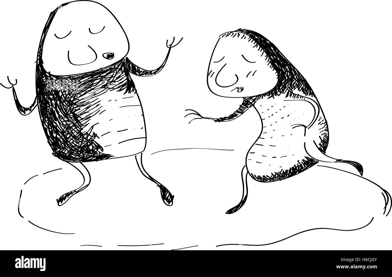 Who am i, speed drawing cartoon, sketch Stock Photo - Alamy