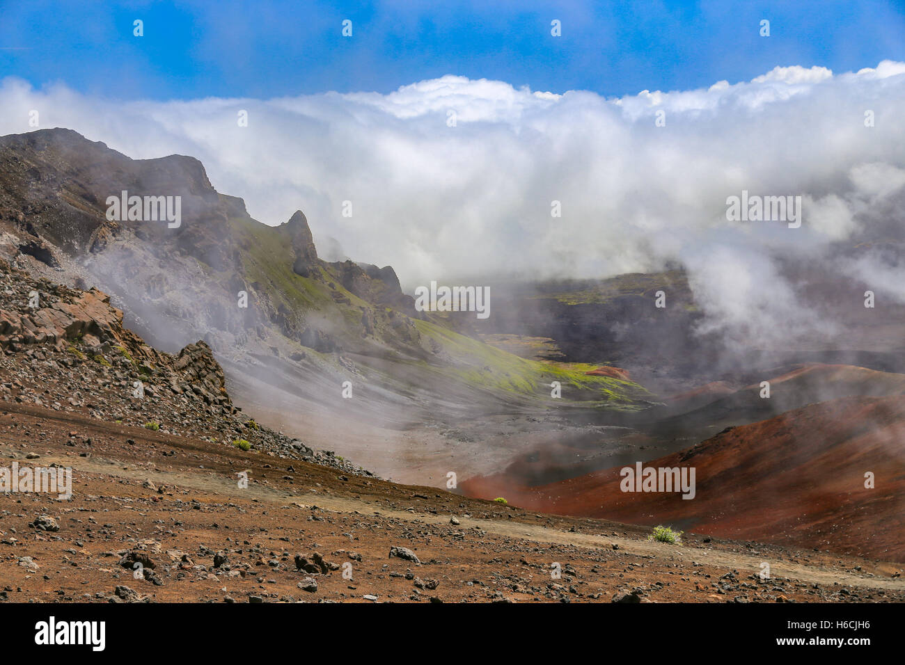Morning images of the fog burning off in the colorful Haleakala crater ...