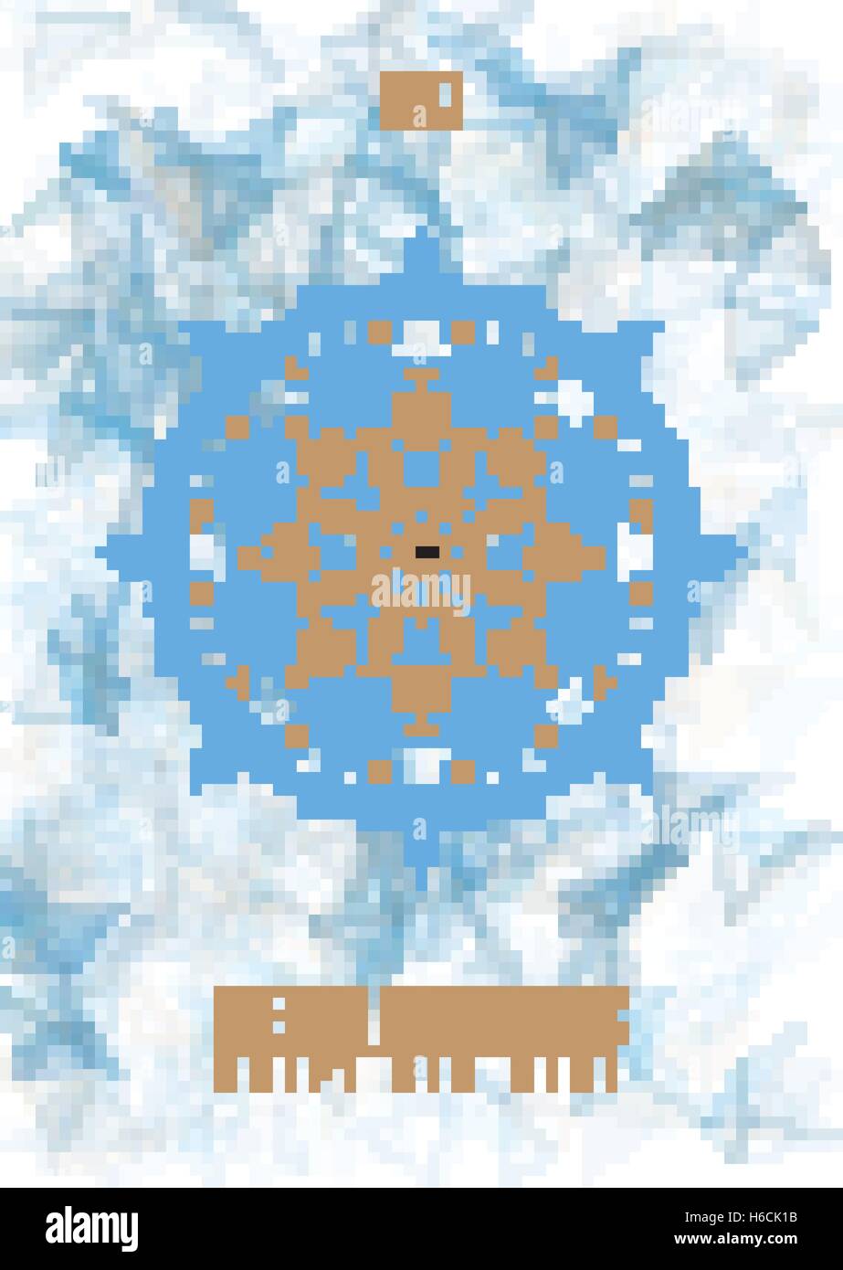 Christmas Poster. Big Snowflake on Ice Background. Vector illustration ...