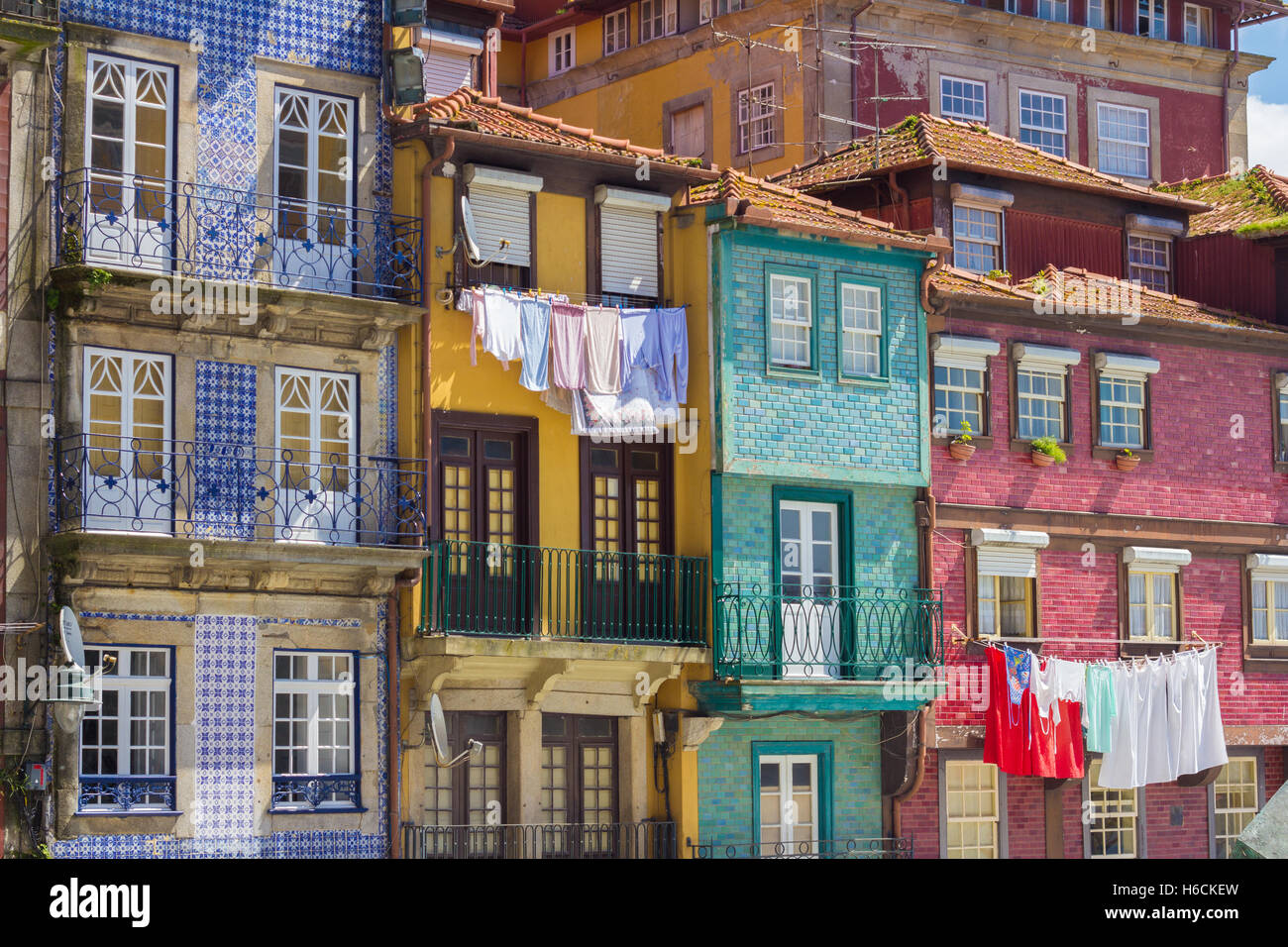 multicolor house facades Stock Photo - Alamy