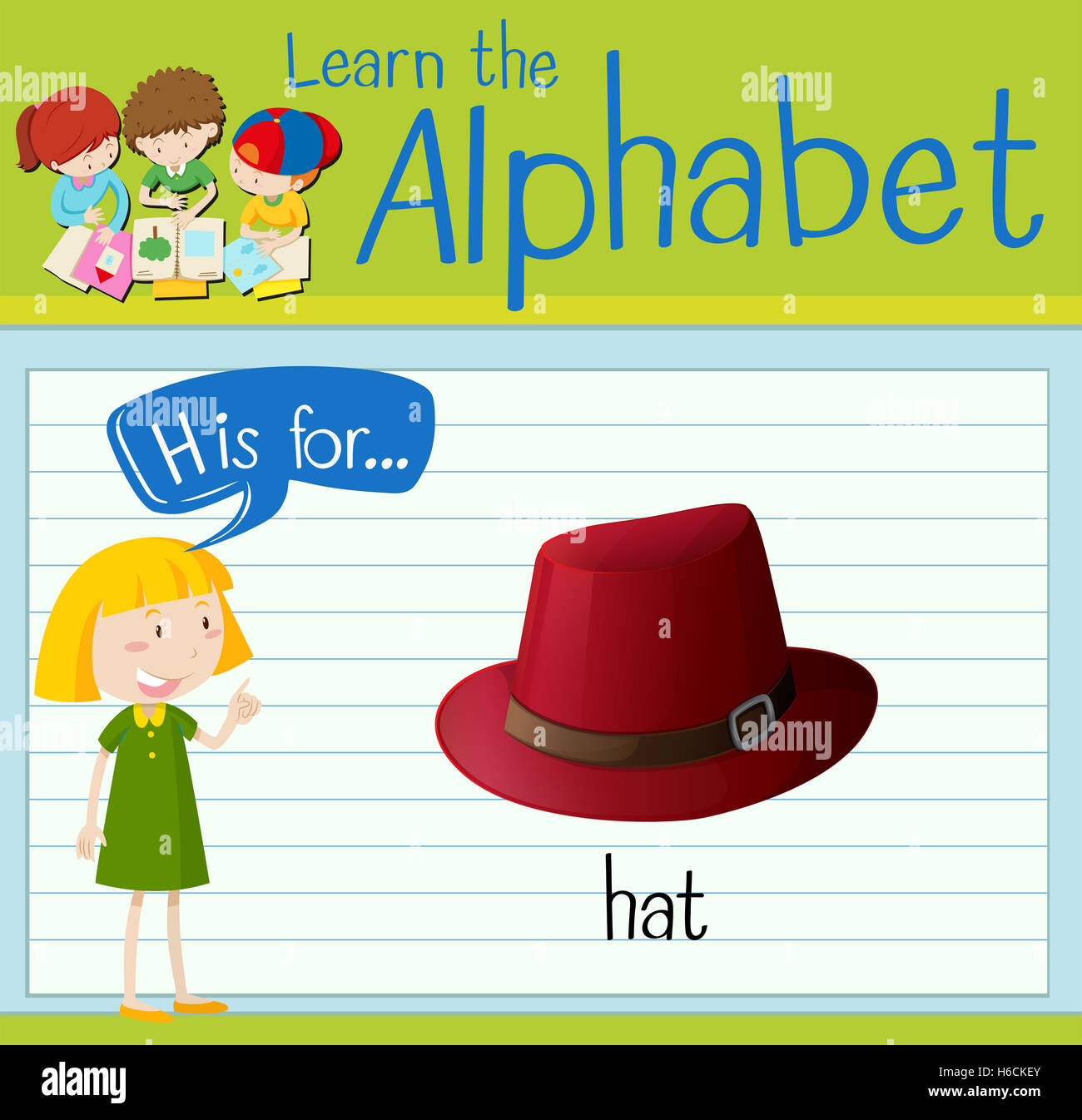 Flashcard letter H is for hat illustration Stock Photo - Alamy