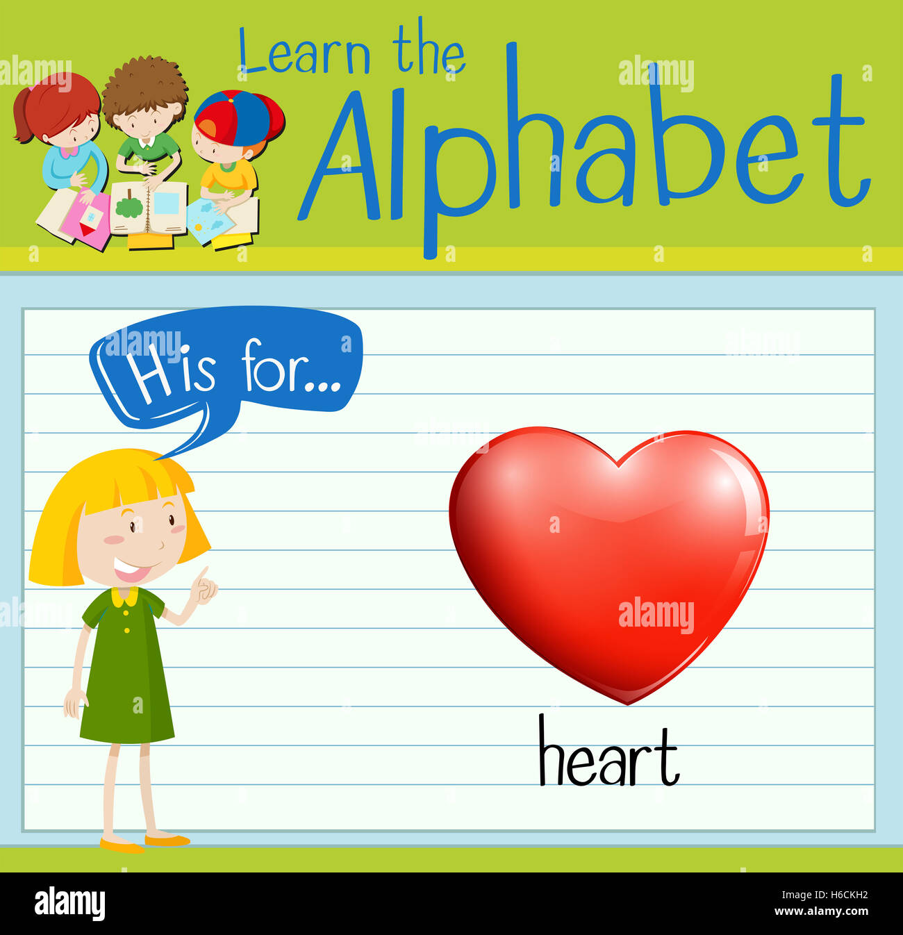 Flashcard letter H is for heart illustration Stock Photo - Alamy