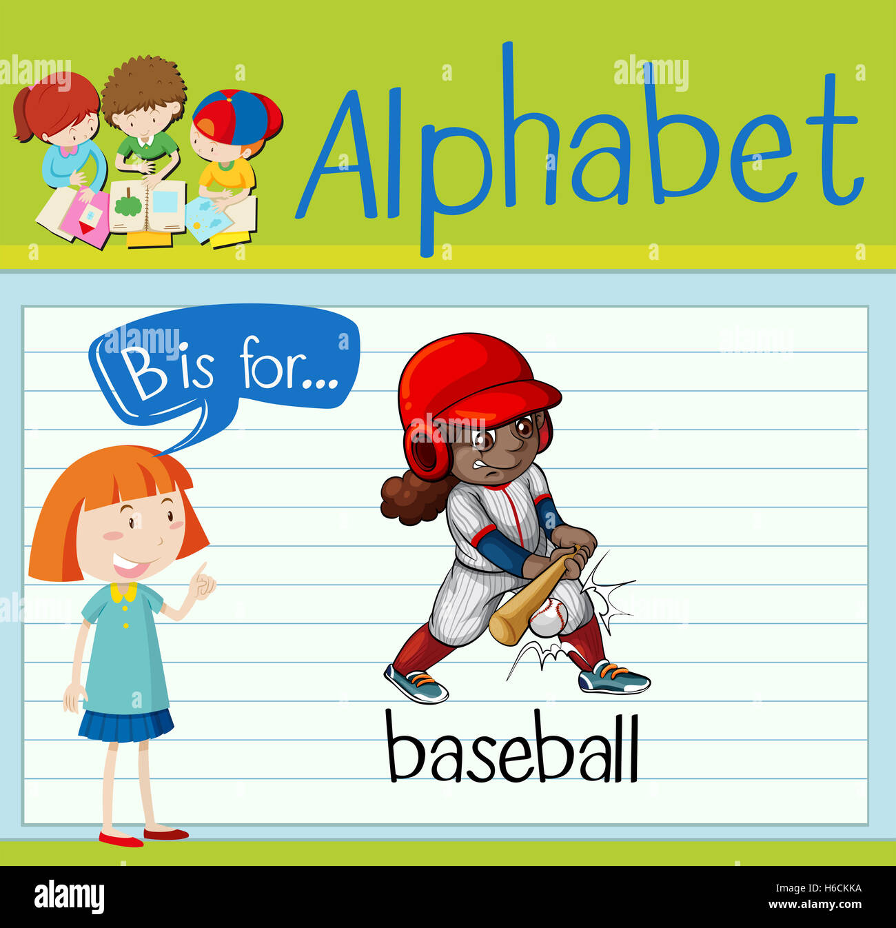 Flashcard alphabet baseball illustration hi-res stock photography and ...