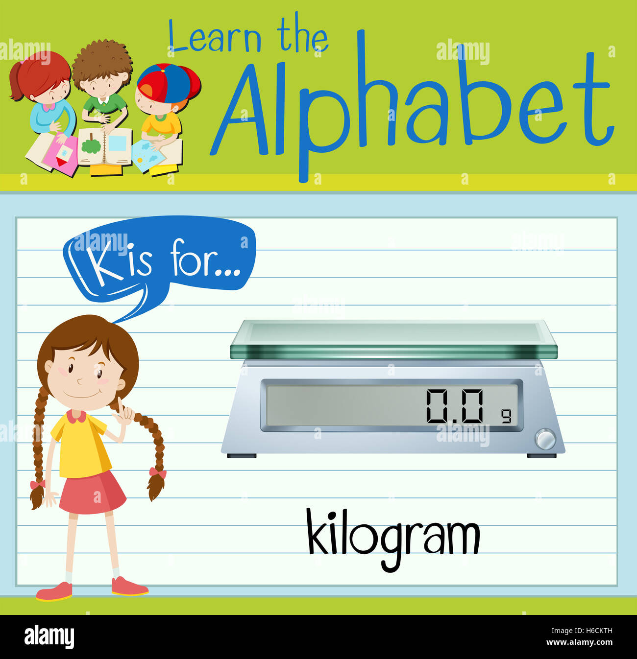 Flashcard letter K is for kilogram illustration Stock Photo - Alamy