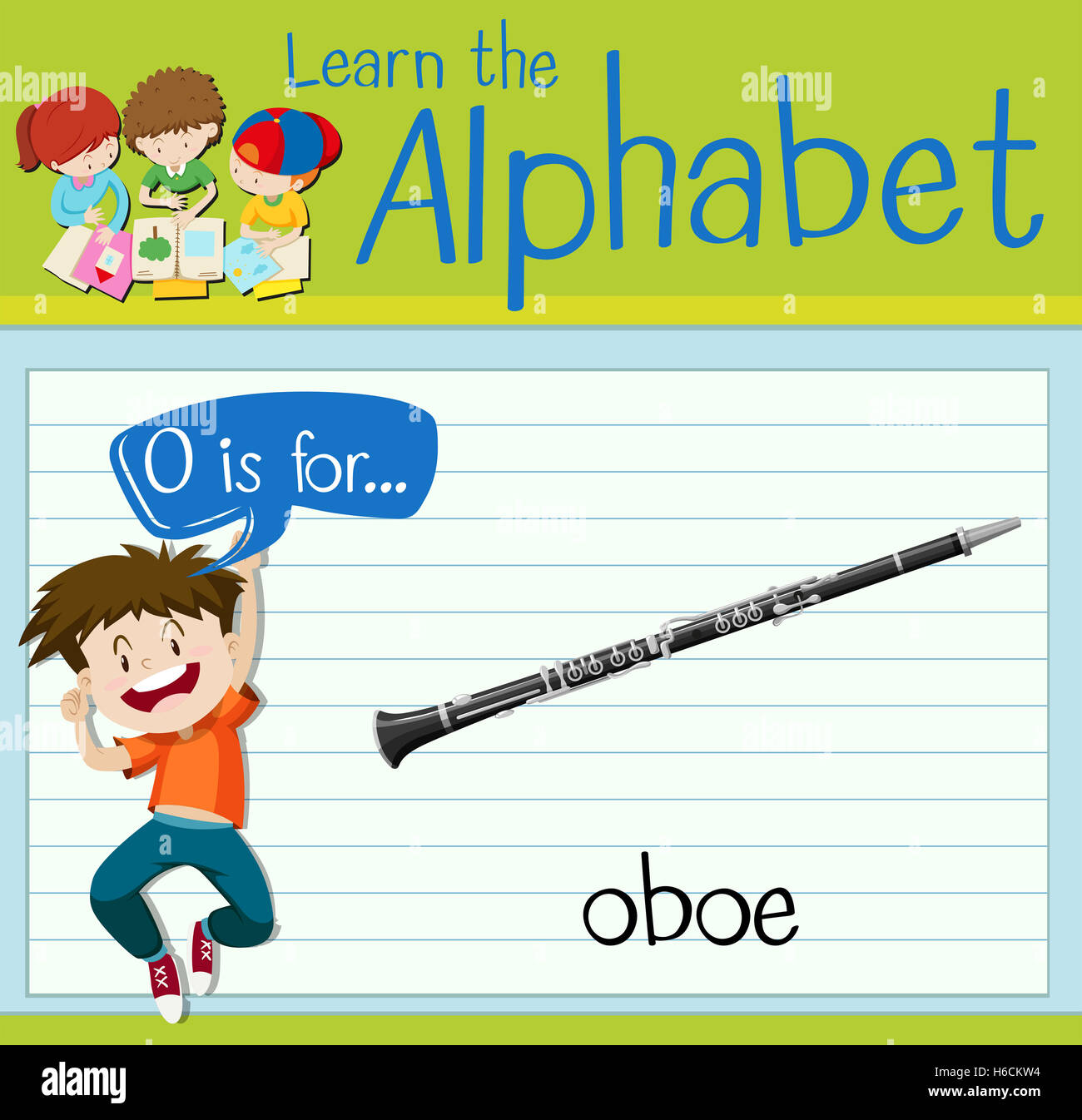 Flashcard letter O is for oboe illustration Stock Photo - Alamy