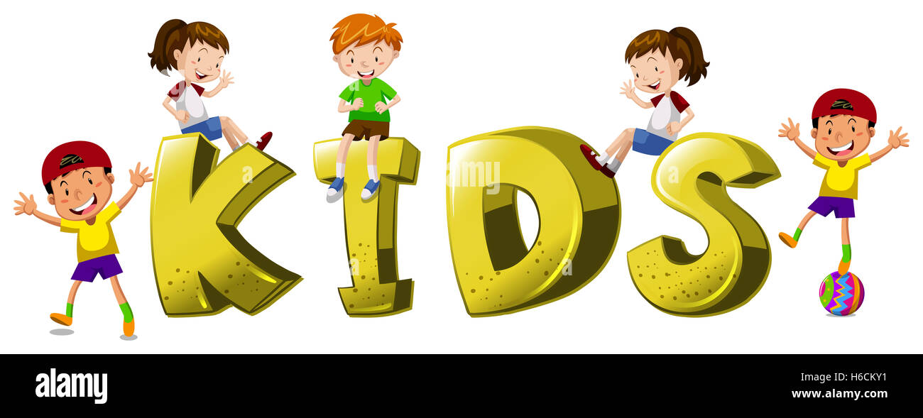 Font Design Word Kids Illustration High Resolution Stock Photography ...