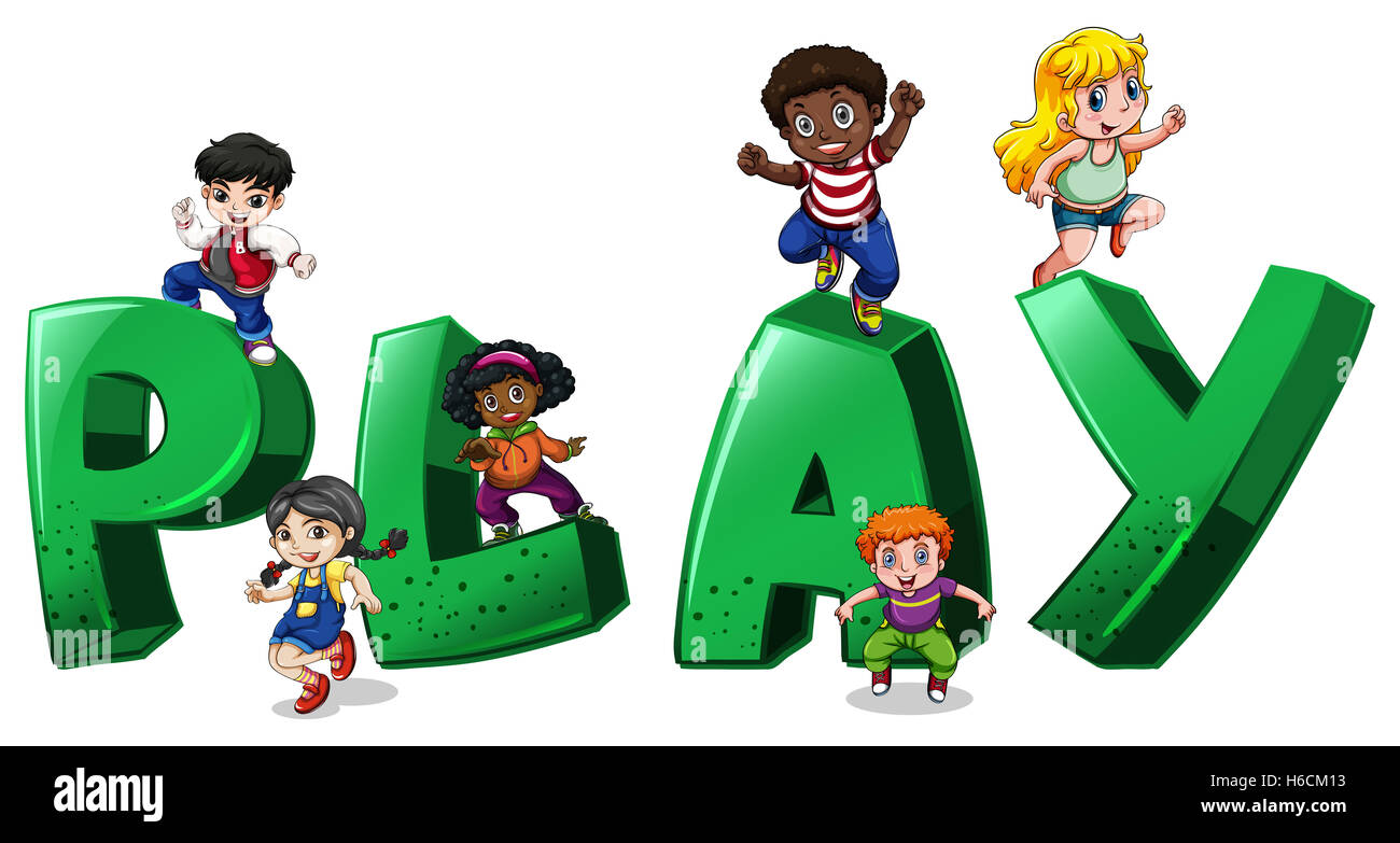 Font design for word play illustration Stock Photo - Alamy