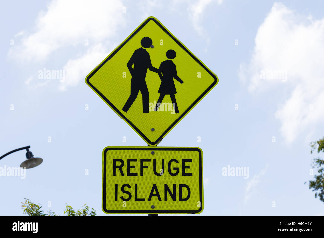 Pedestrian Refuge Island Stock Photo - Alamy