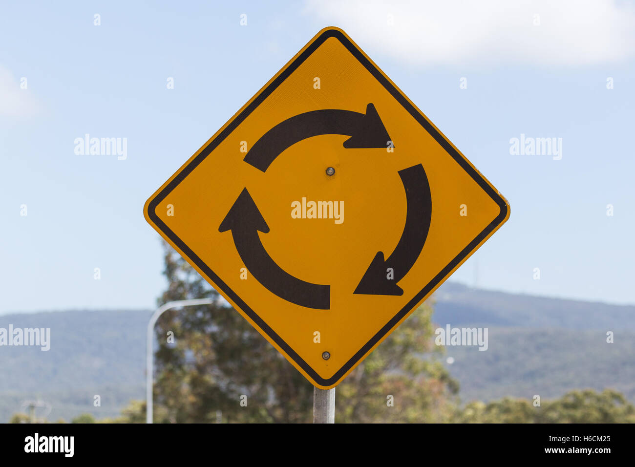 Roundabout Road Sign, New South Wales, Australia Stock Photo - Alamy