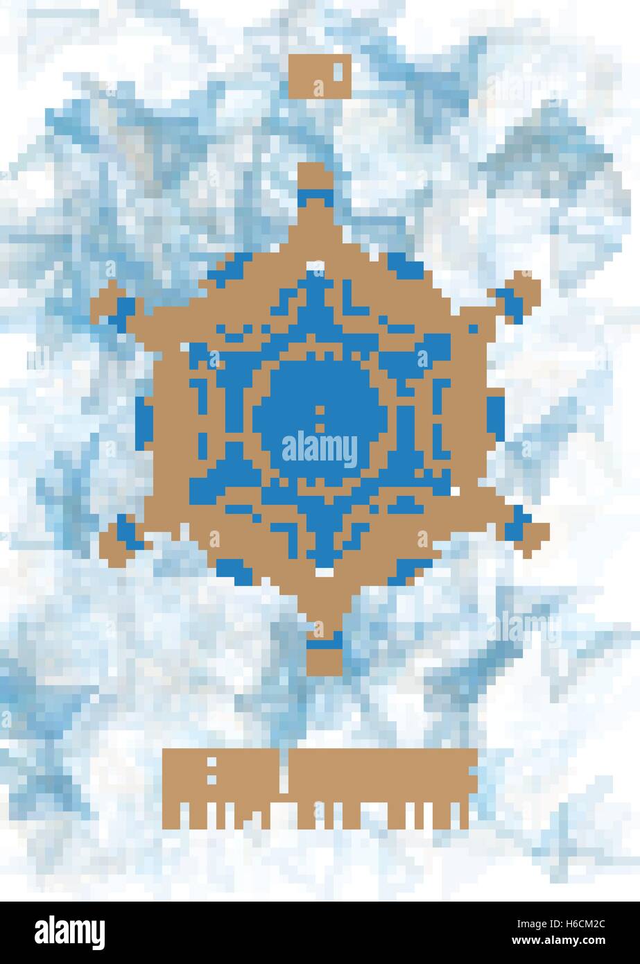 Christmas Poster. Big Snowflake on Ice Background. Vector illustration ...