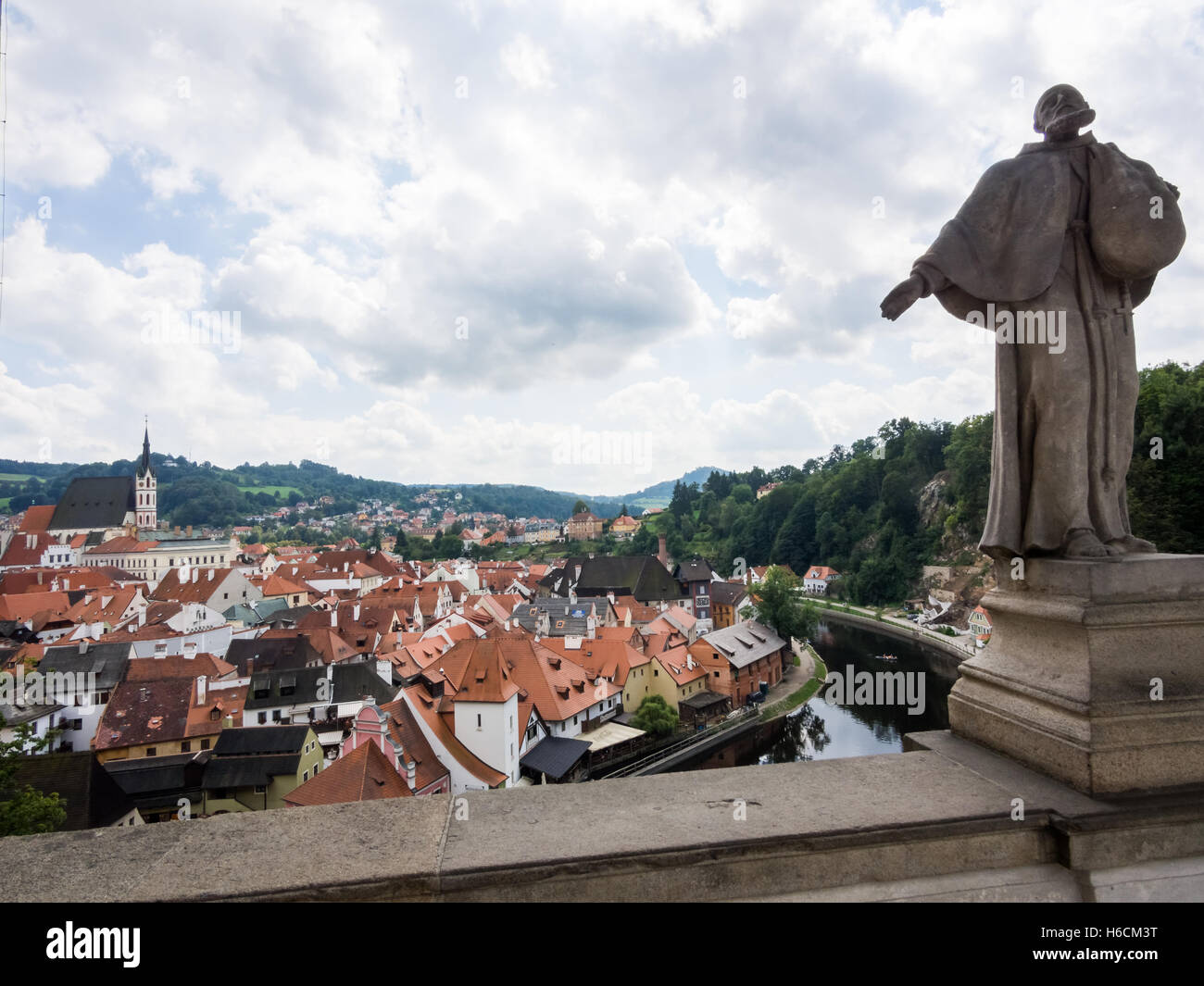 View over Cesky Krumlov in Bohemia, Czech Republic, Europe Stock Photo ...