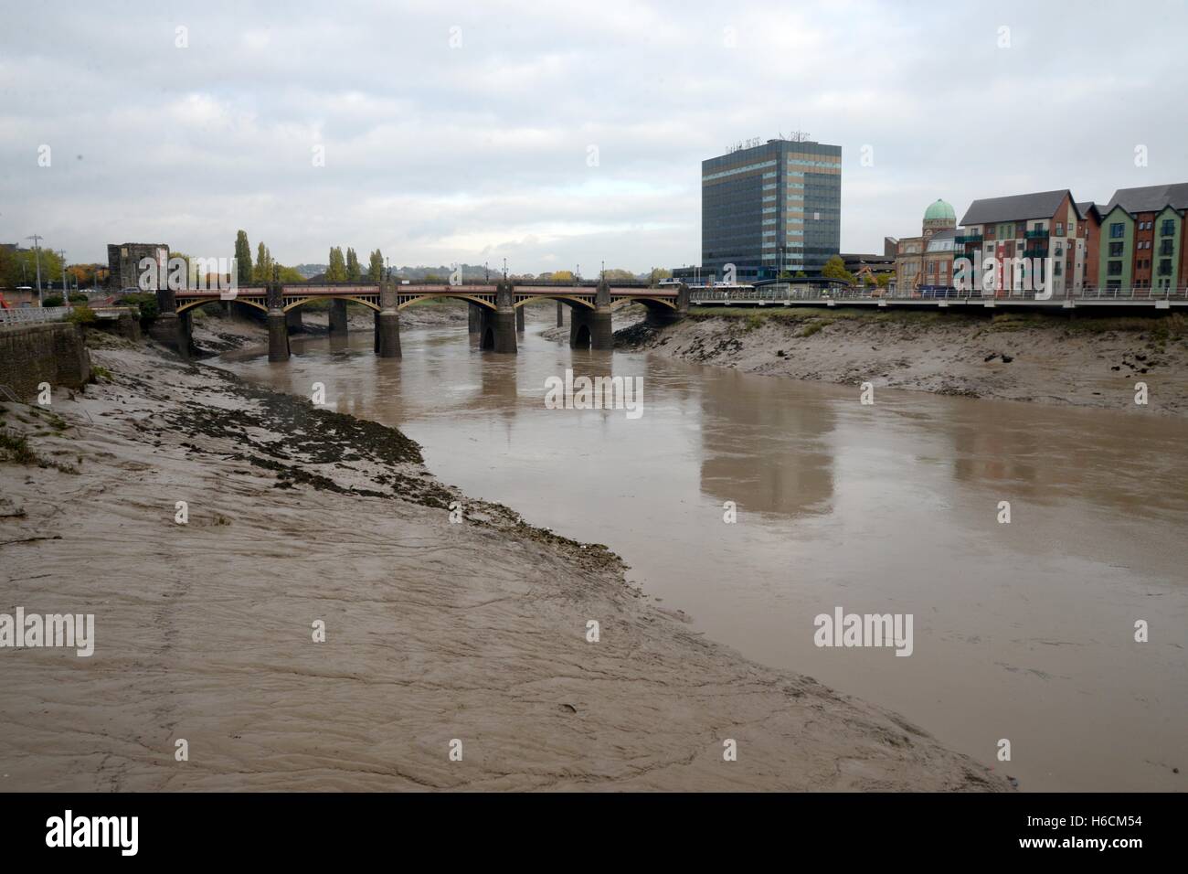 George Street Bridge and River usk at Newport Gwent South Wales Stock ...