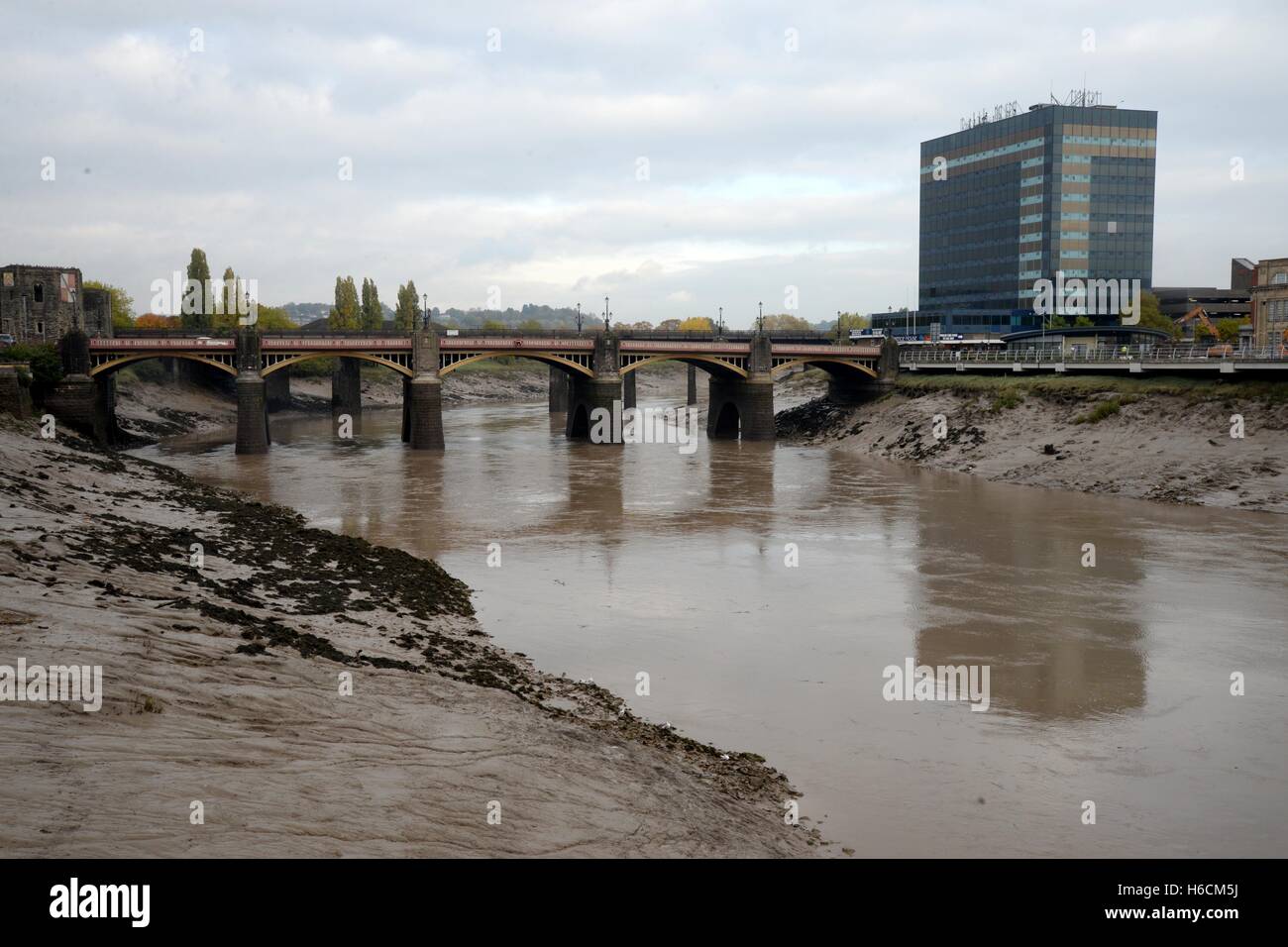 George Street Bridge and River usk at Newport Gwent South Wales Stock ...