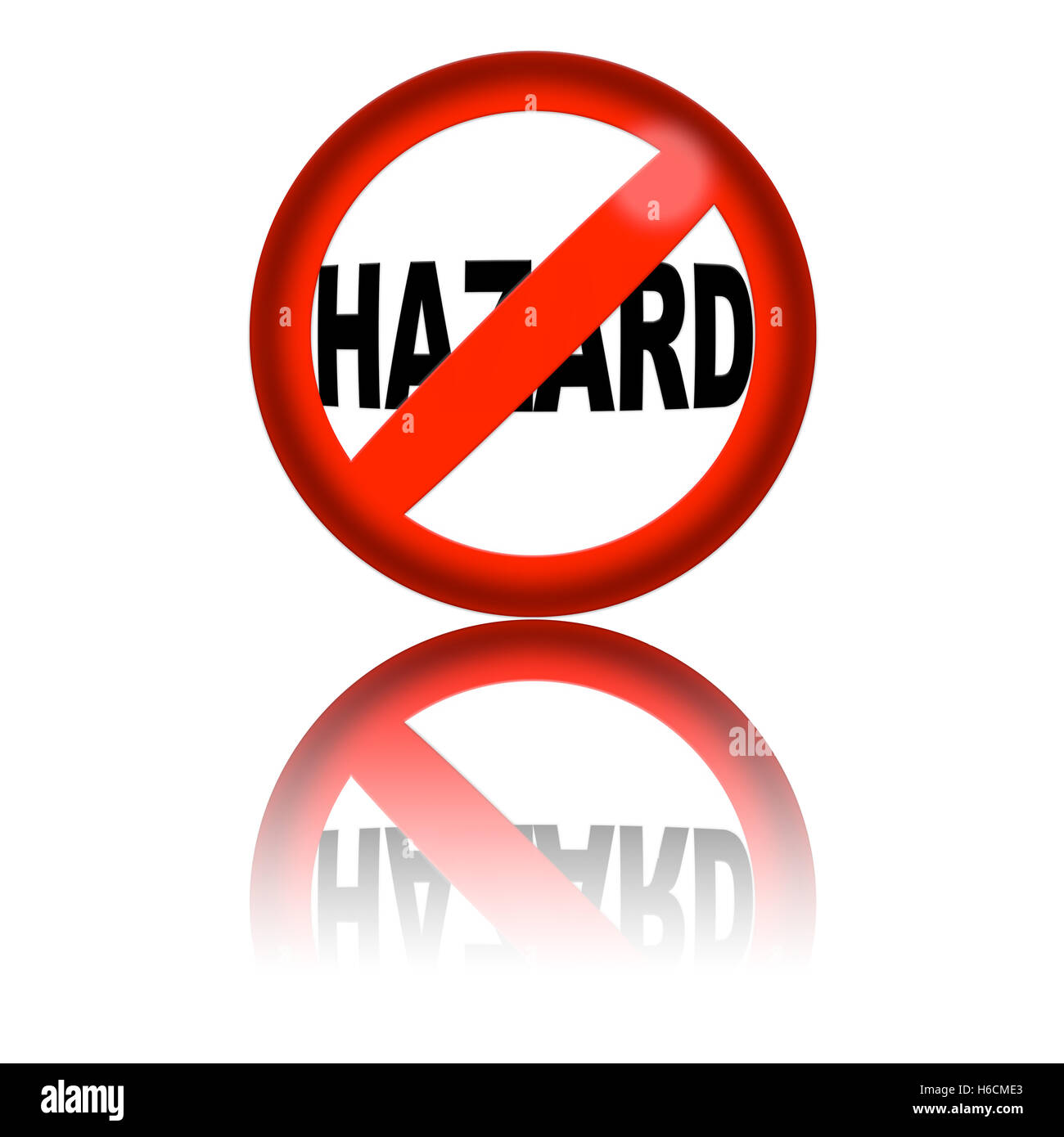 3D sphere no hazard sign with reflection Stock Photo - Alamy