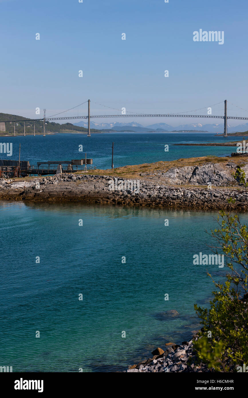 King Olaf's Bridge Tjeldsund Fjord, Lofoten Islands, Norway Stock Photo ...