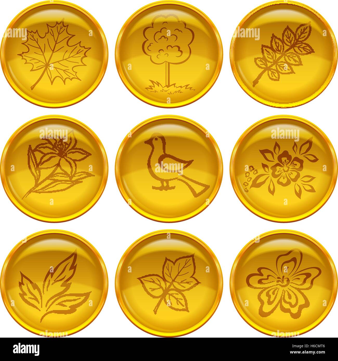 Buttons set, nature Stock Vector Image & Art - Alamy