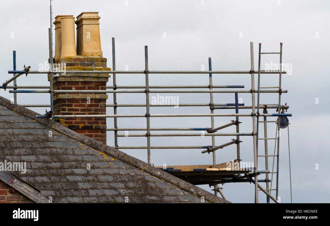 Scaffolding Chimney Repair House High Resolution Stock Photography and ...