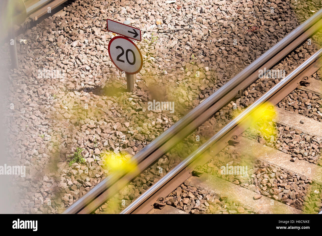 Railway speed limit sign uk hi-res stock photography and images - Alamy