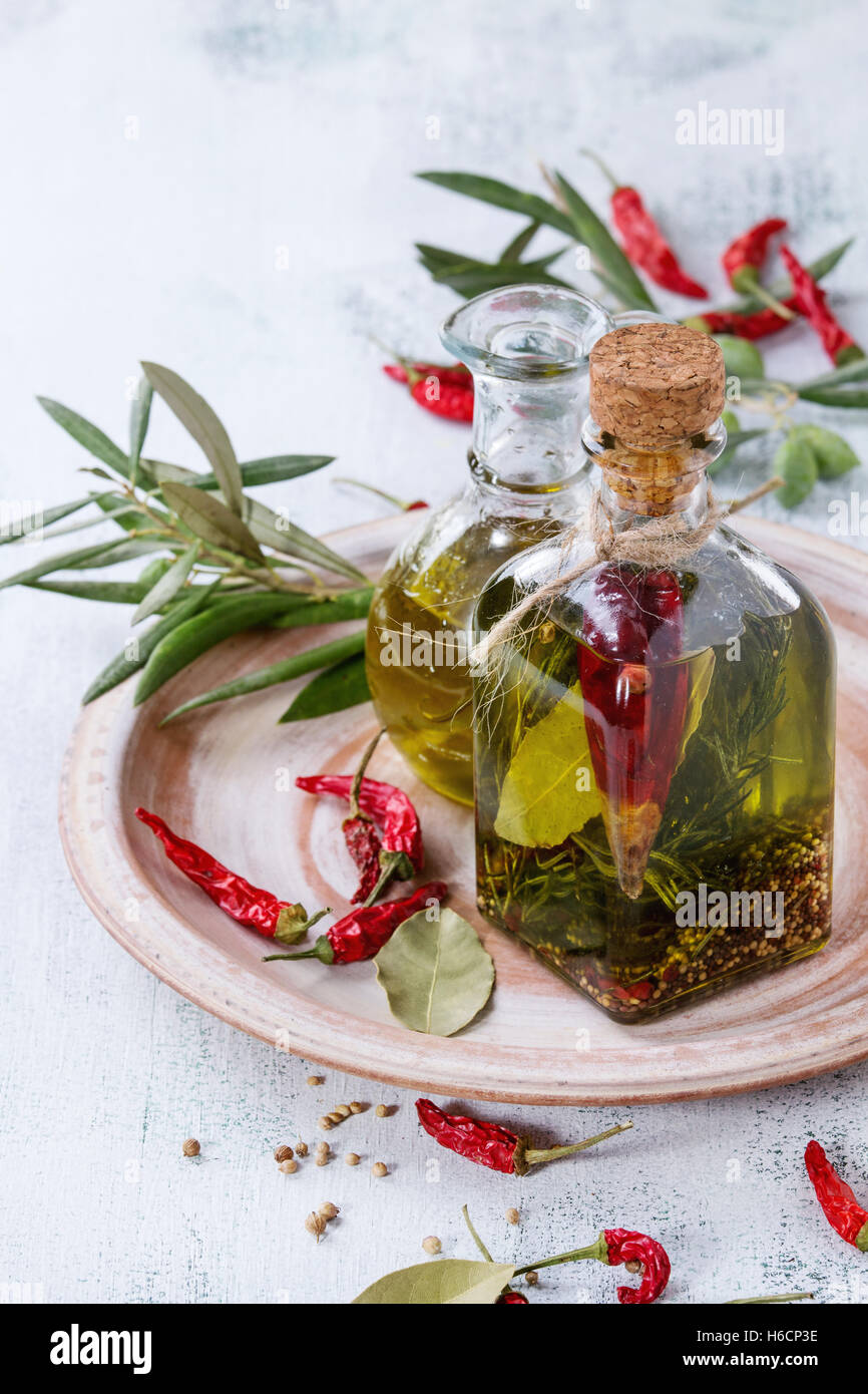 Spicy olive oil Stock Photo - Alamy