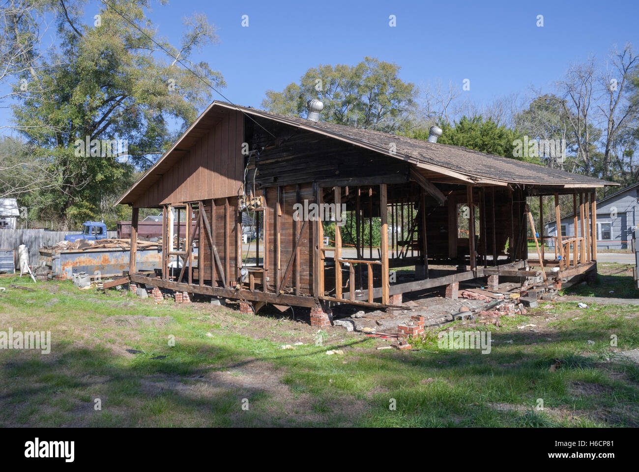 Scrapping an old home for materials Stock Photo - Alamy