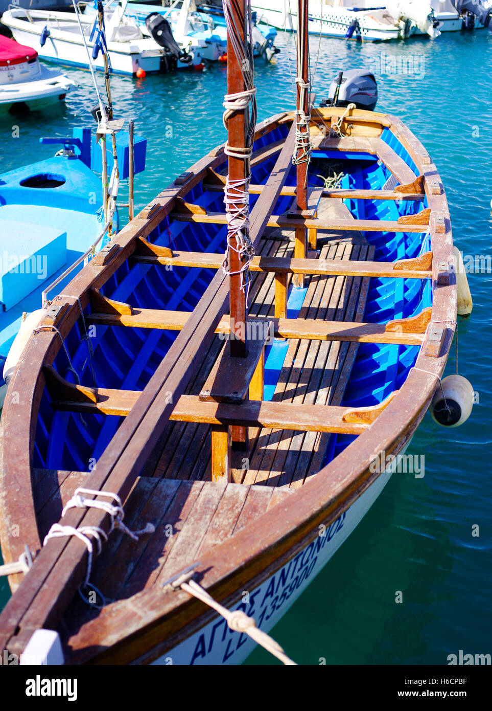 Fishing boat in Agia Triada harbour cyprus Stock Photo - Alamy