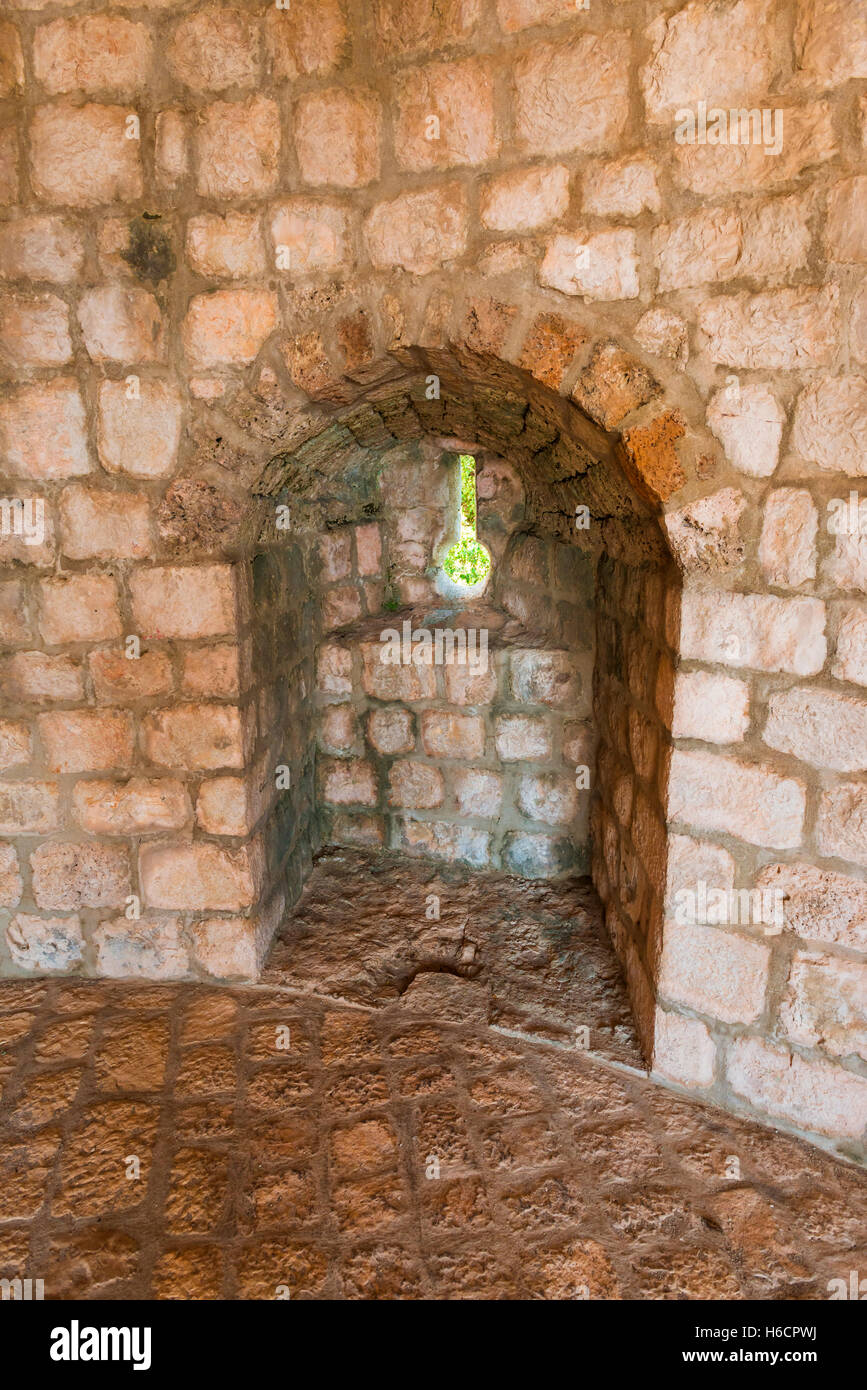 Gun turrets on the Great Wall, Ston, Dalmatian Coast, Croatia Stock ...