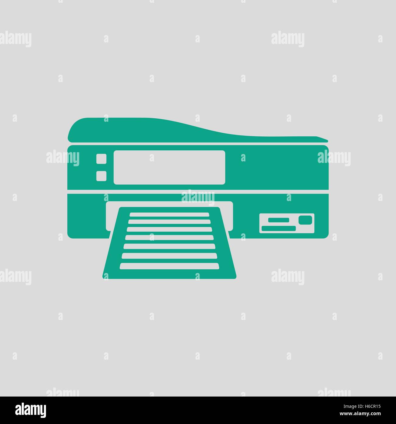 Printer icon. Gray background with green. Vector illustration Stock ...
