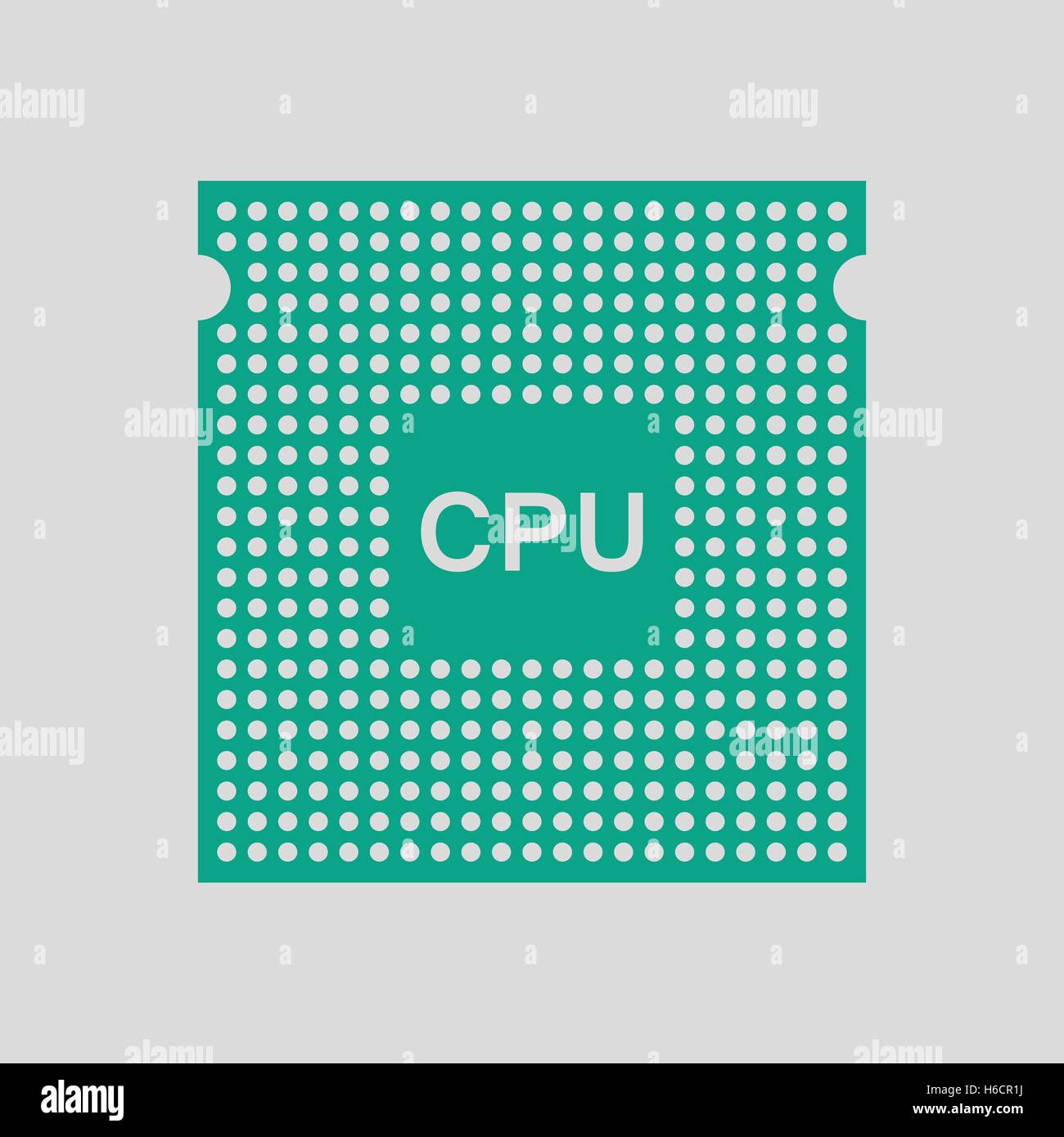 CPU icon. Gray background with green. Vector illustration Stock Vector ...