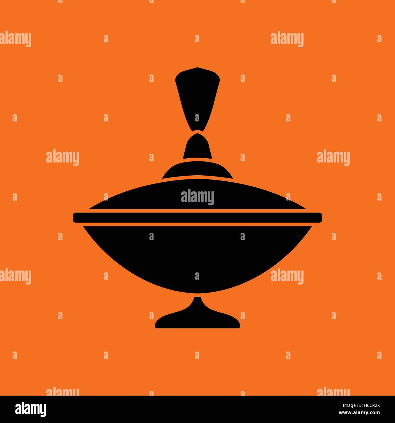 Peg-Top ico. Orange background with black. Vector illustration Stock ...