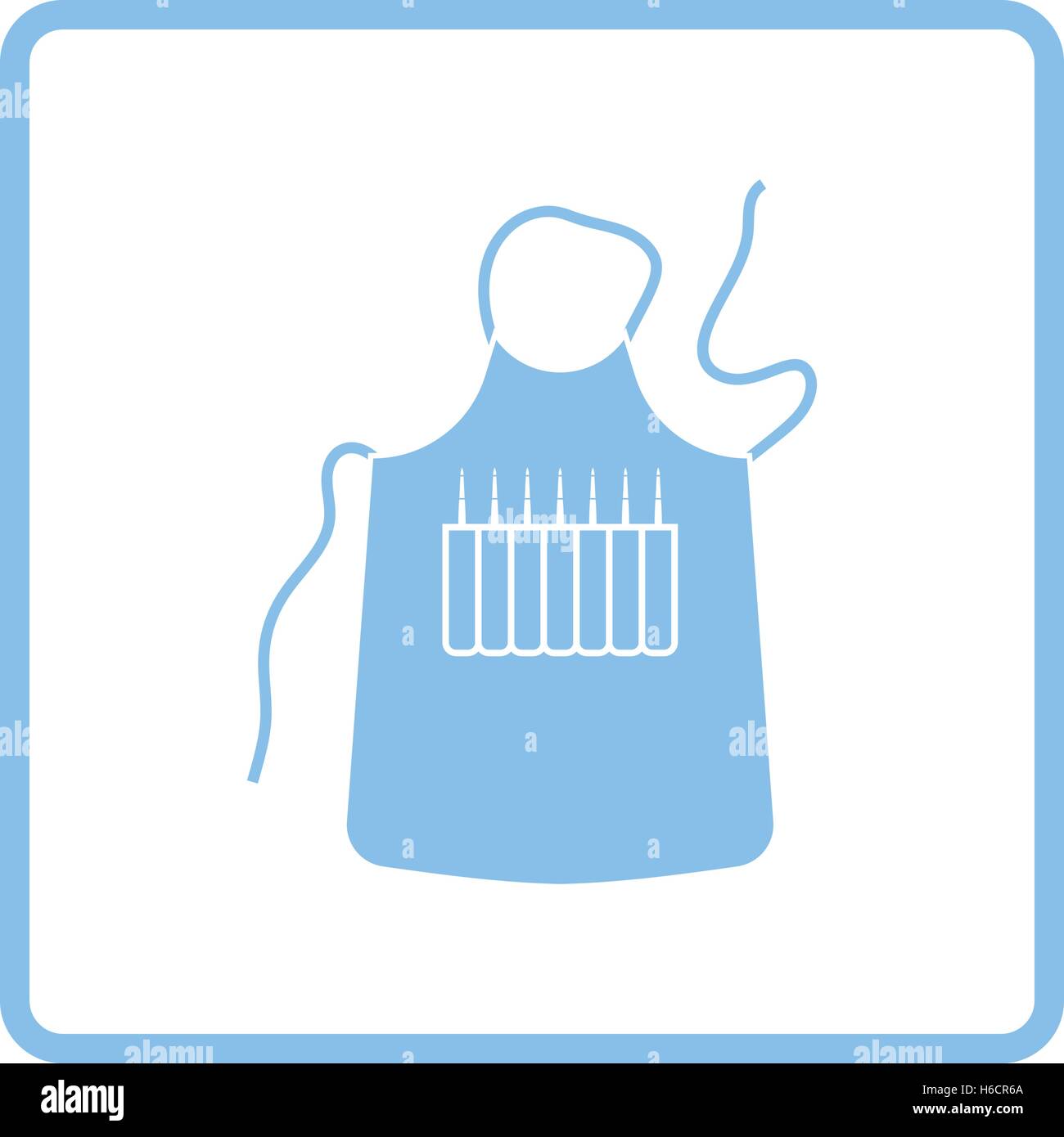Artist apron icon. Blue frame design. Vector illustration Stock Vector ...