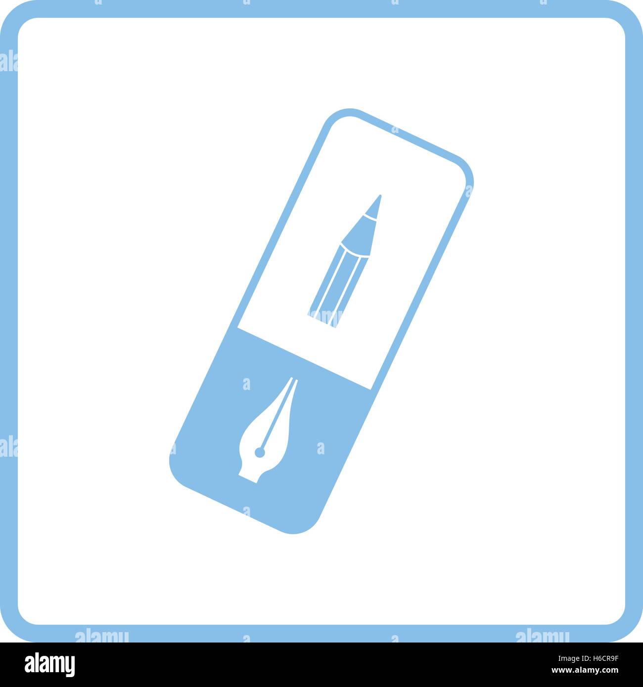 Eraser icon. Blue frame design. Vector illustration Stock Vector Image ...