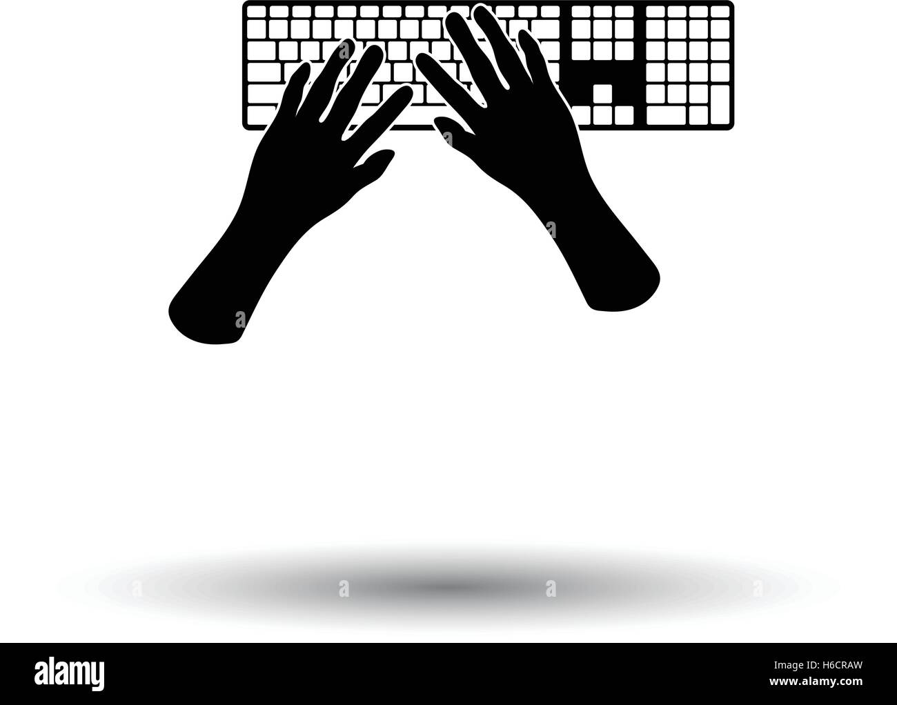 Typing icon. White background with shadow design. Vector illustration ...