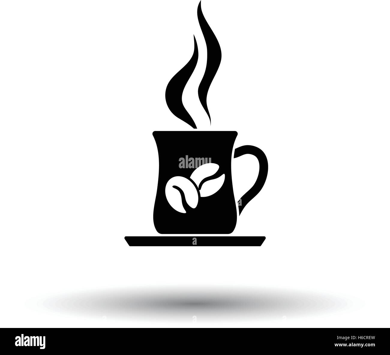 Coffee cup icon. White background with shadow design. Vector ...